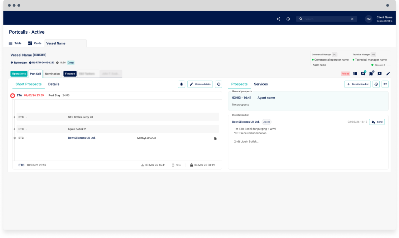 Port Call Management Software